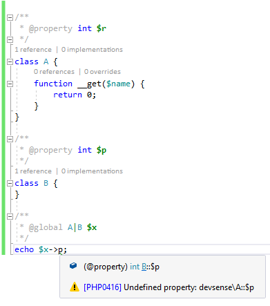 Bug in new __get/__set/@property checks - PHP Tools Community Forum | DEVSENSE